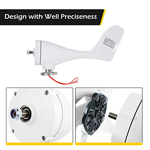 Dyna-Living 12V 500W Wind Turbine Generator Kit 5 Blades Wind Turbines Motor with Charge Controller Power Generation Windmill for Home (Not Included Mast)