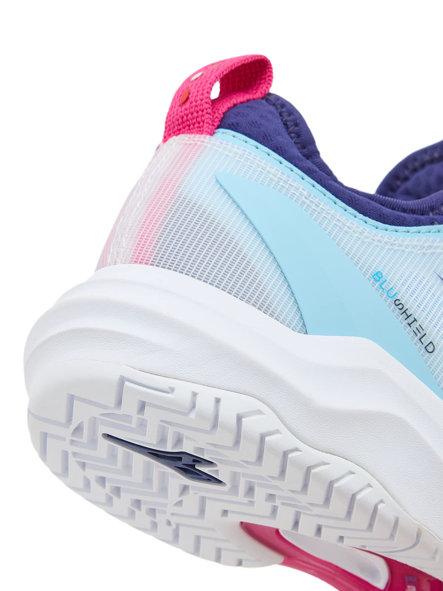 Diadora Women's Speed Blushield Fly 4+ All Ground Tennis Shoe (White/Blueprint/Pink Yarrow, 7.0)