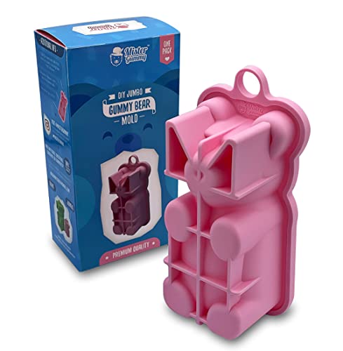 DIY Jumbo Gummy Bear Mold by Mister Gummy | Make Your Own Medium Sized Gummy Bears, Chocolates, Soaps, Candles, Bath Bombs, Ice, Decor Bears, Baked Goods, and More! (ONE Pack)