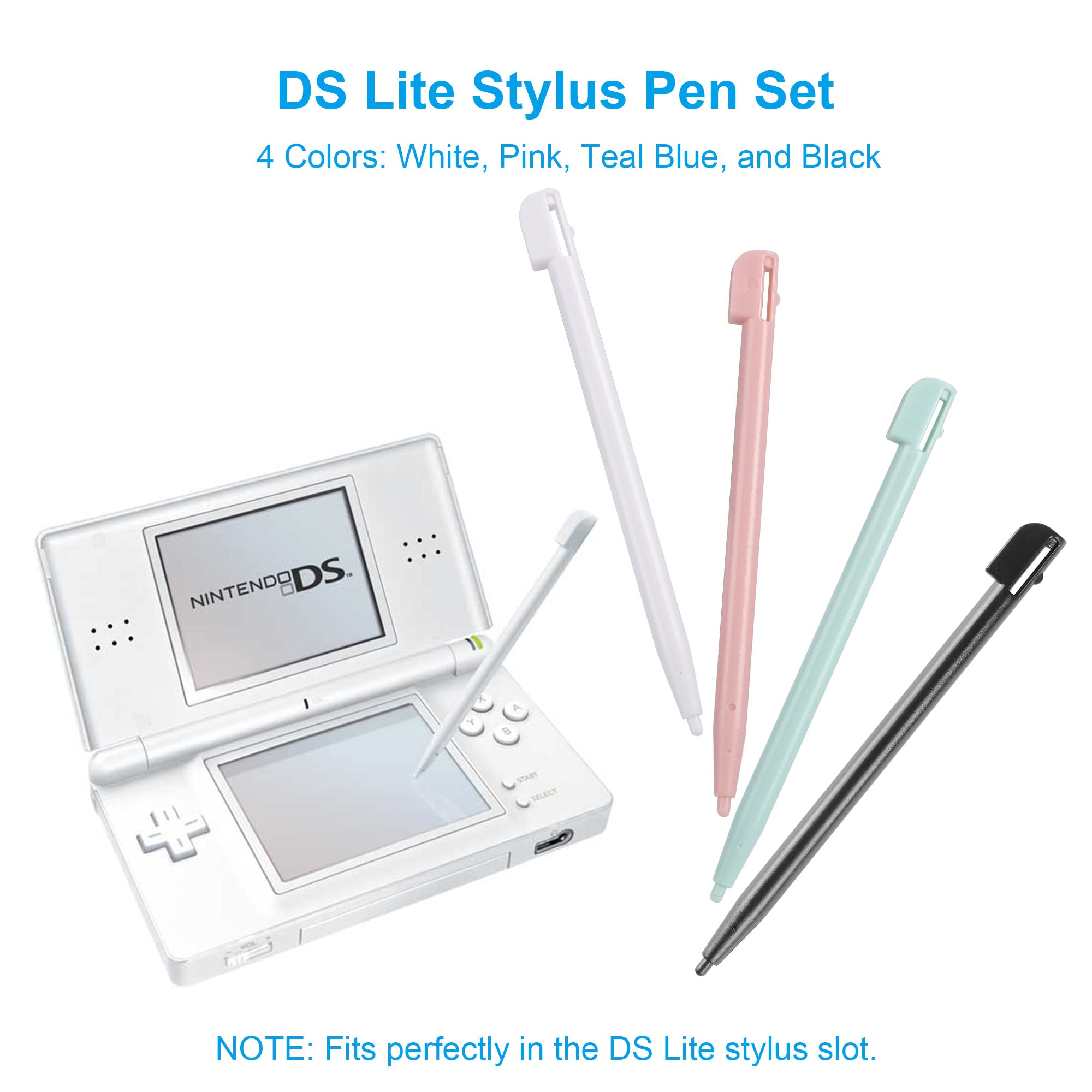 DS Lite Charger Kit, AC Power Adapter Charger and 4 Stylus Pen Compatible with Nintendo DS Lite, Wall Travel Charger Replacement for DS Lite(100-240v)