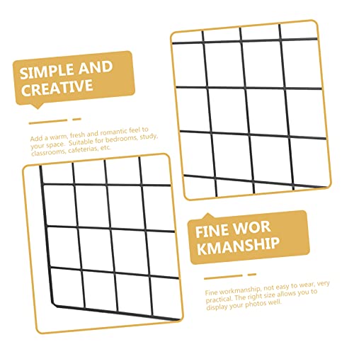 Homoyoyo Decor 5pcs Shelf Grid Wall Panels Hanging Plant Holder Metal Grid Wall Panel Iron Photo Rack Hanging Net Iron Background Wall ation Wire Wall Grid Mesh Black Ledge Picture Decor