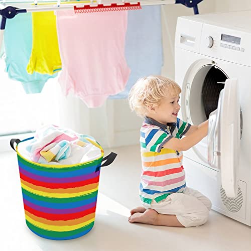 Graffiti Rainbow LGBT Gay Pride Large Laundry Basket Hamper Bag Washing with Handles for College Dorm Portable