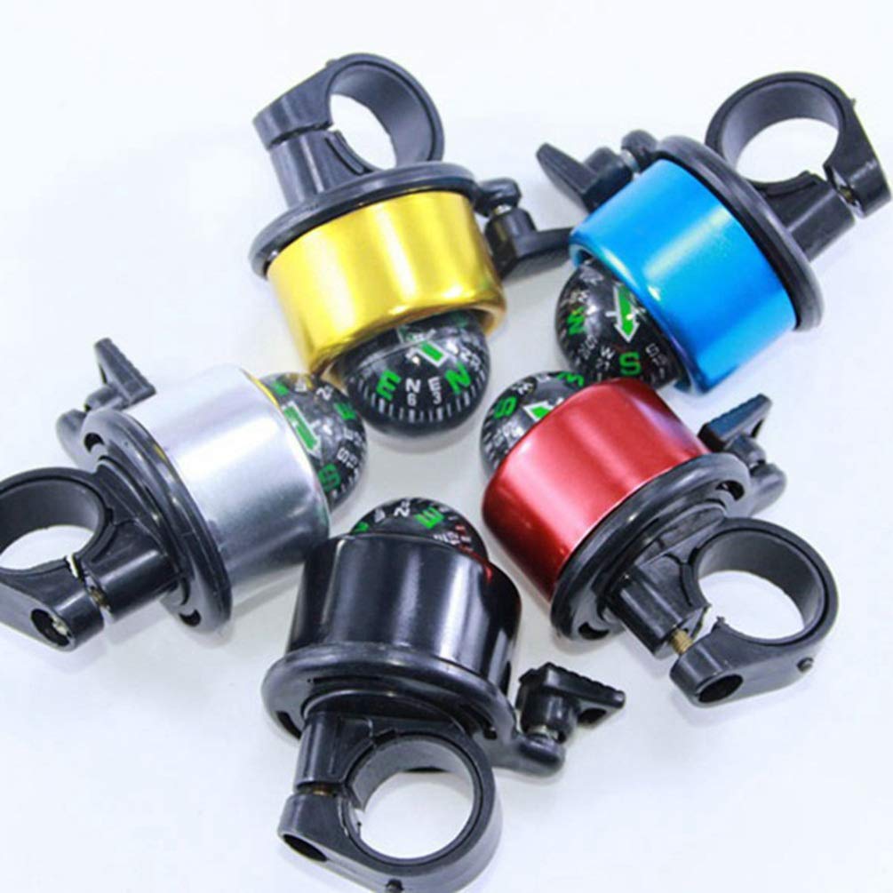 CLISPEED Aluminum Bike Bell Compass Bell Bicycle Bells Crisp Loud Melodious Sound for Adults and Kids (Black)