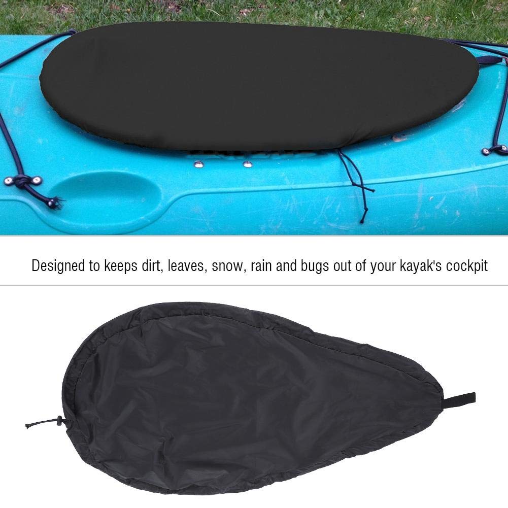 Cockpit Cover for Kayak, Kayak Cockpit Protector, Breathable Adjustable UV50+ Universal Fit Blocking Kayak Canoe Cockpit Cover Protector Black 5 Sizes Optional for Indoor and Outdoor(XL)