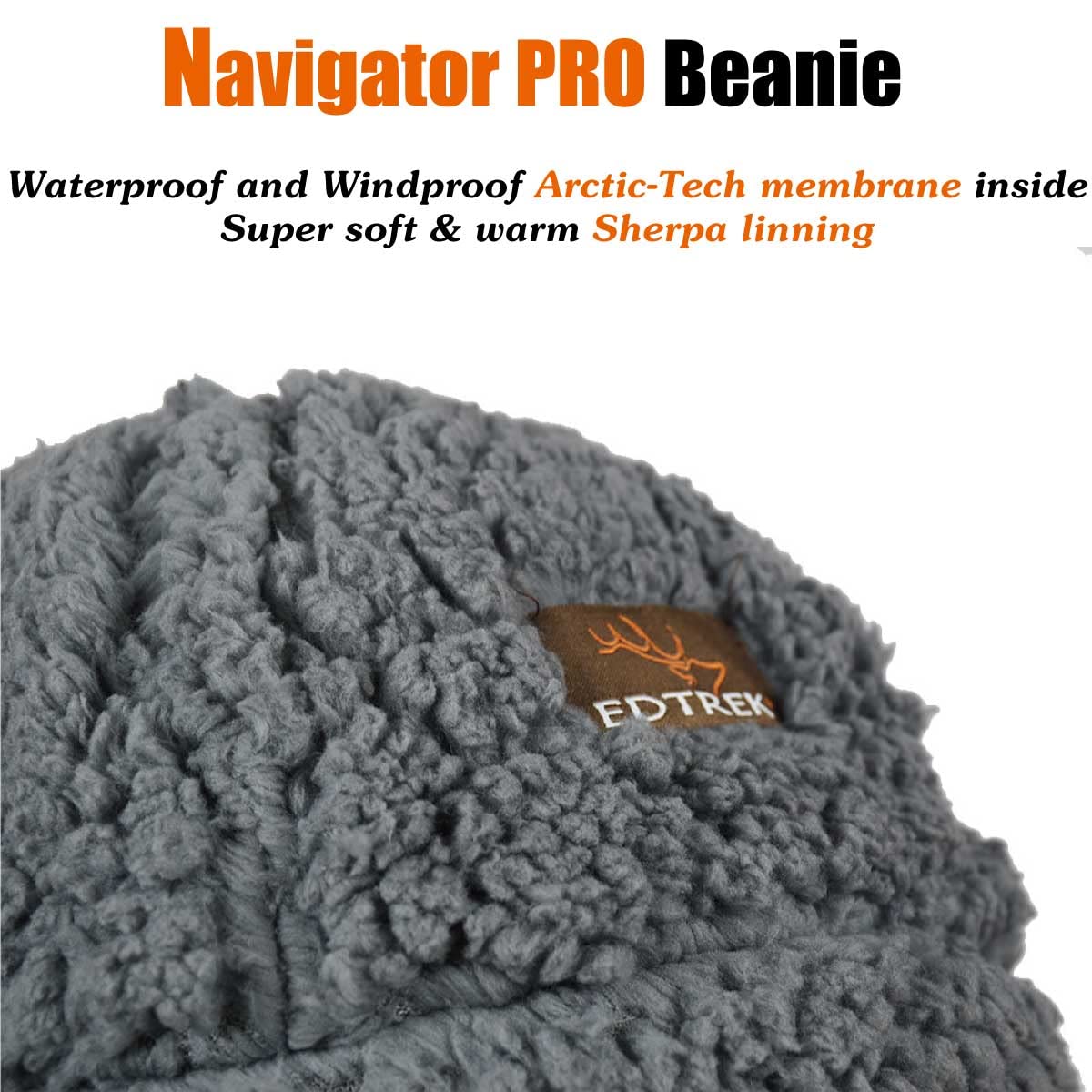 EDTREK mens Extreme Cold Weather Insulated Beanie Flat Brim Waterproof Windproof Backcountry Hunting Hat, Old School Camo, Large
