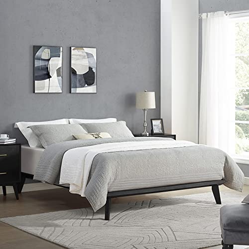 Classic Brands Canton Wood Platform Bed Frame Black, Queen