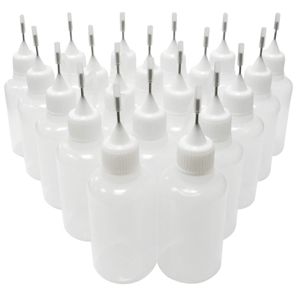 Kang&Chang 20pcs,30ml,Squeezable Plastic Bottles with Steel Needle Dropper and Childproof Cap,for liquid