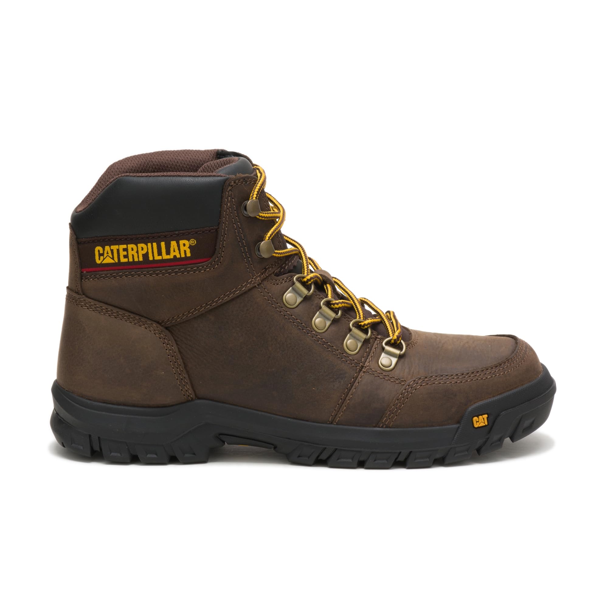 Cat Footwear Men's Outline Soft Toe Work Boot, Seal Brown, 8
