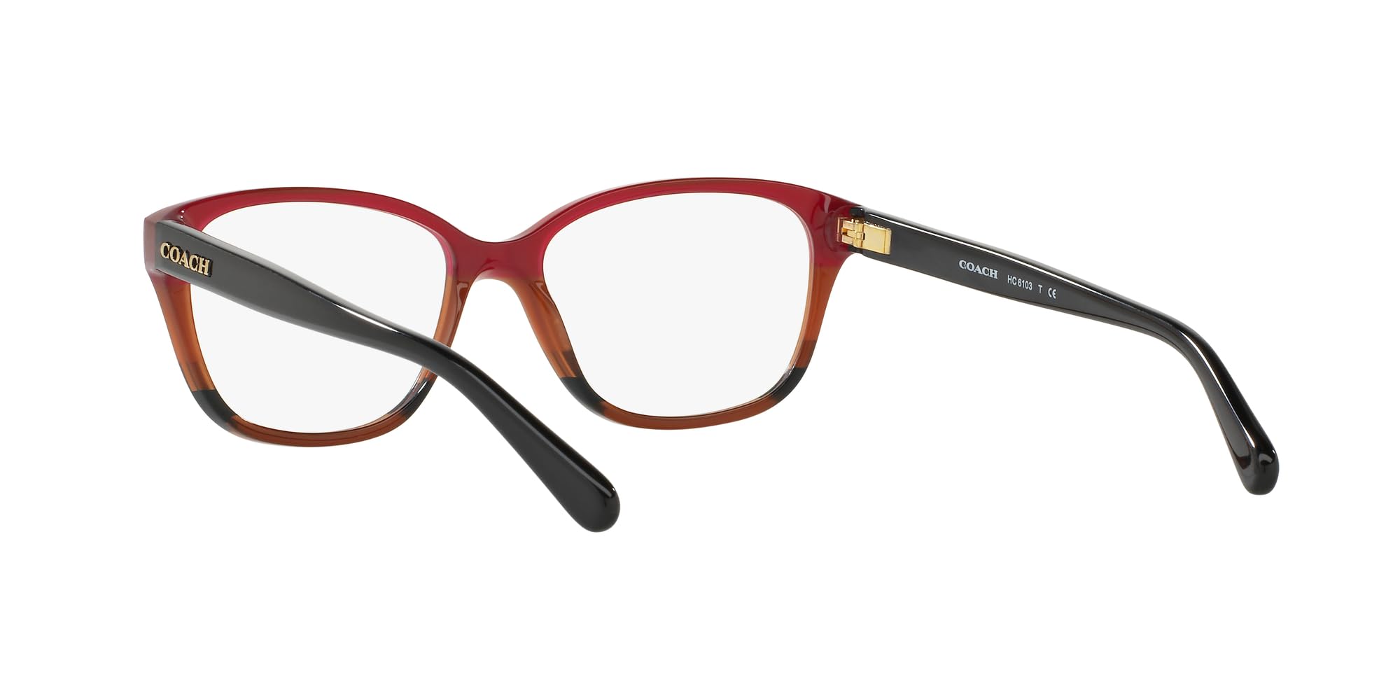 Coach HC6103 Prescription Eyewear Frames, Burgundy Tortoise Gradient/Demo Lens, 54 mm