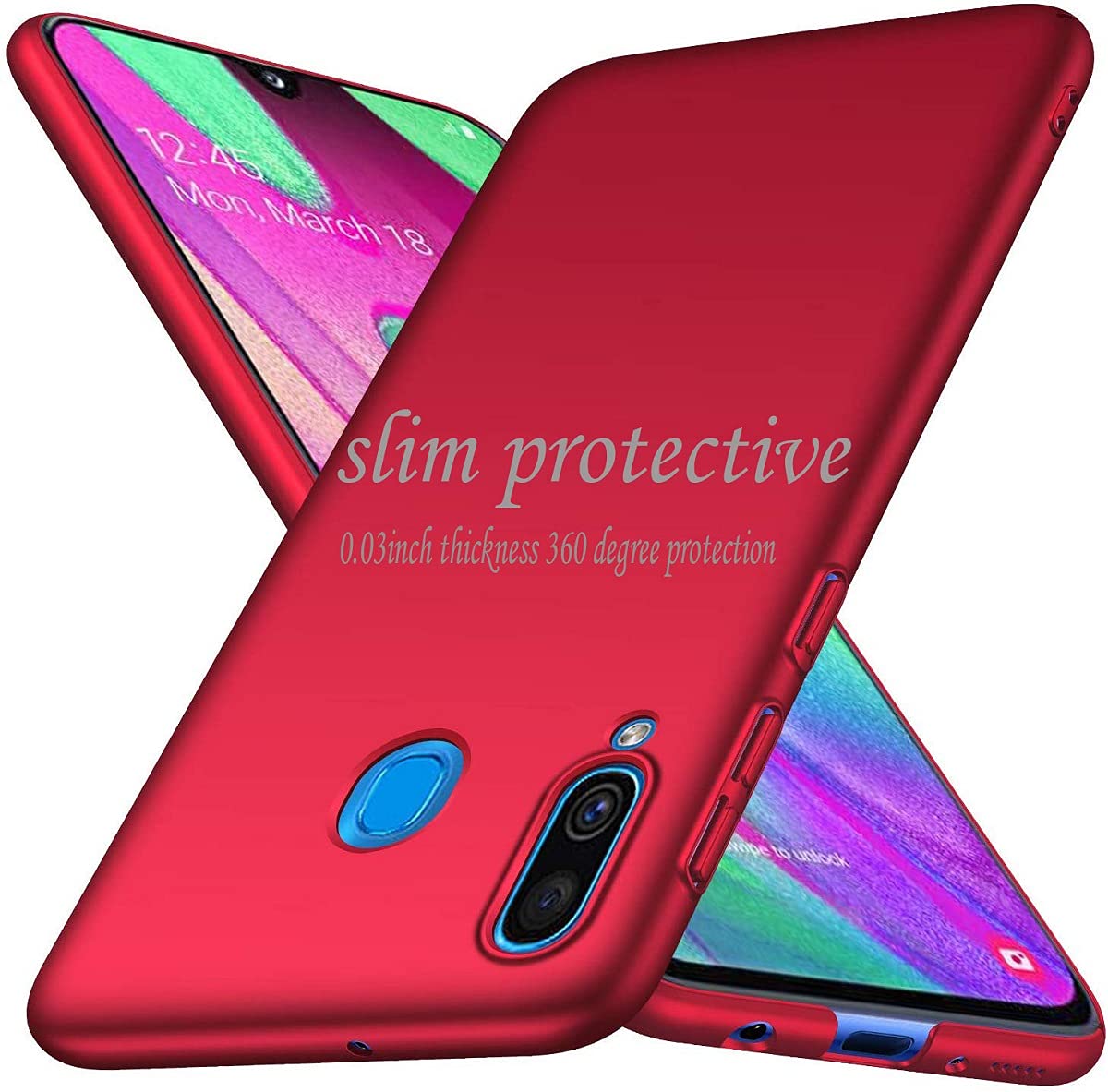 Case for Samsung Galaxy A40 Case Slim Protective Lightweight [Defend from Shock/Scratch/Slip/Fingerprint] PC Hard Ultra Thin Phone Cover for Samsung Galaxy A40 (Red)