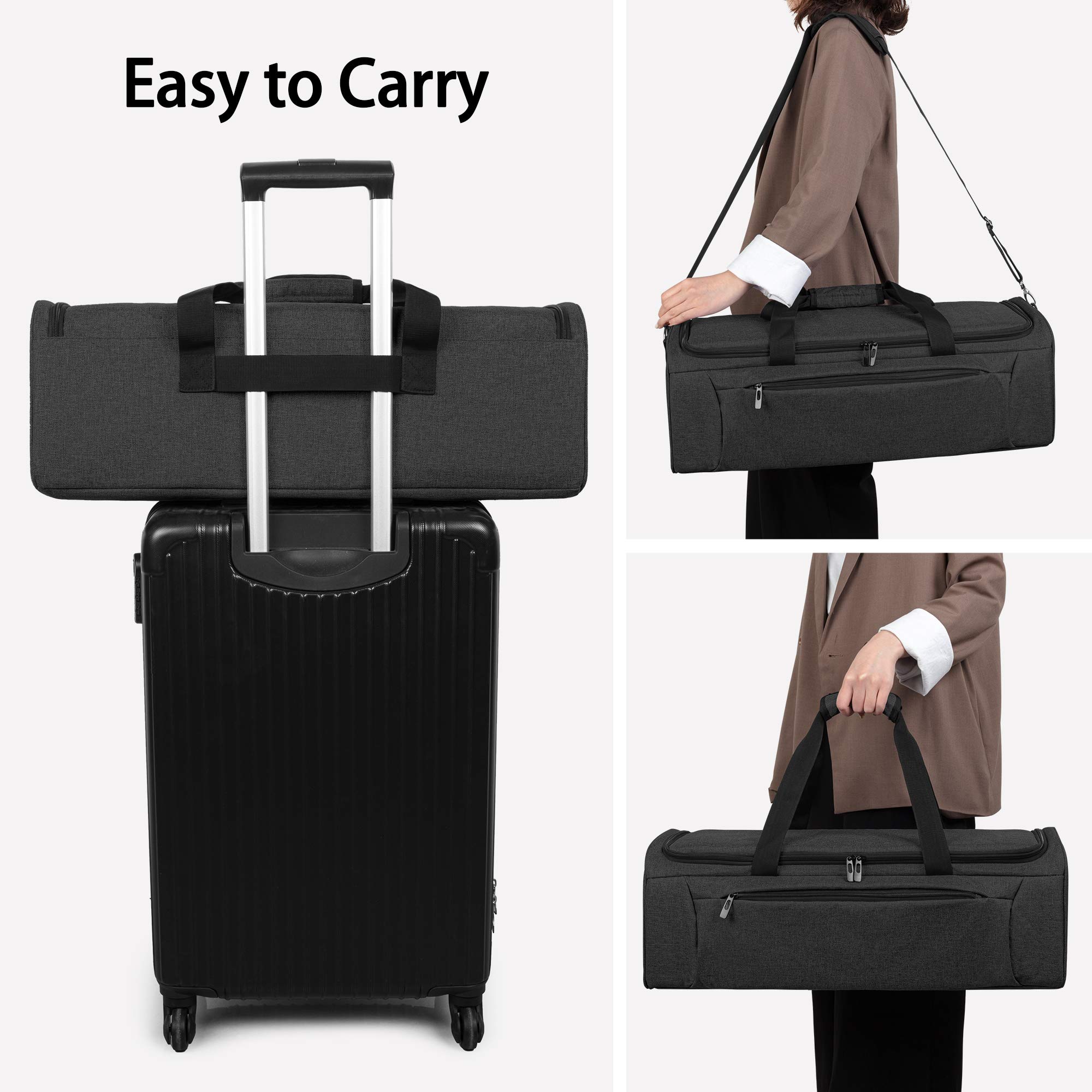CURMIO Carrying Case Compatible with Cricut Explore Air 2, Cricut Maker, Silhouette Cameo 4 and Cameo 3, Craft Storage Bag with Pockets for Die Cutting Machine, Black(Patented Design)