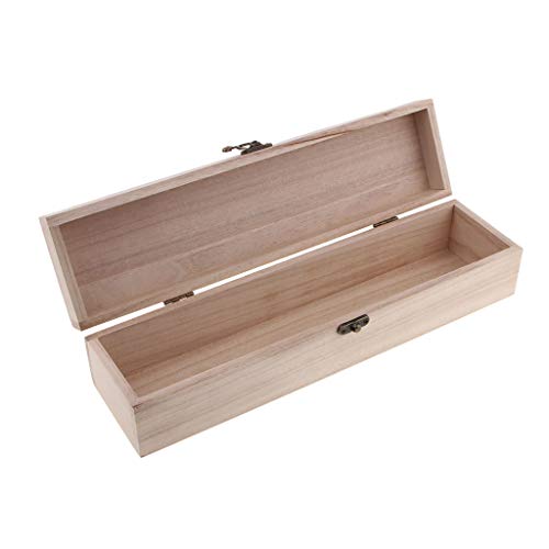 KARFRI Wooden Box with Hinged Lid, Wood Craft Boxes for Art Tool and Brush Storagecoding/19