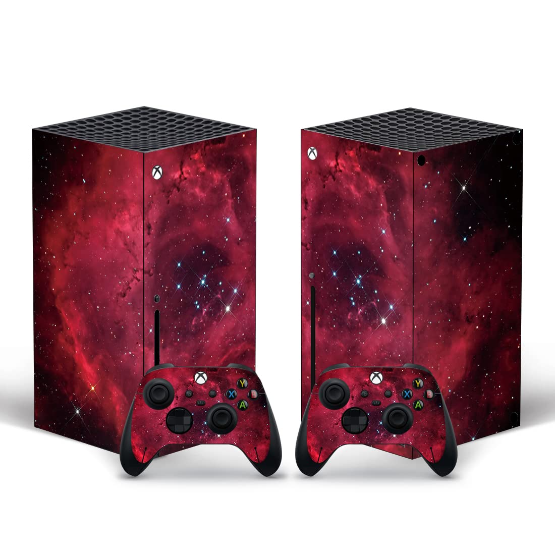 Full Body Vinyl Skin Sticker Decal Cover for Microsoft Xbox Series X Console and Controllers - Red Universe