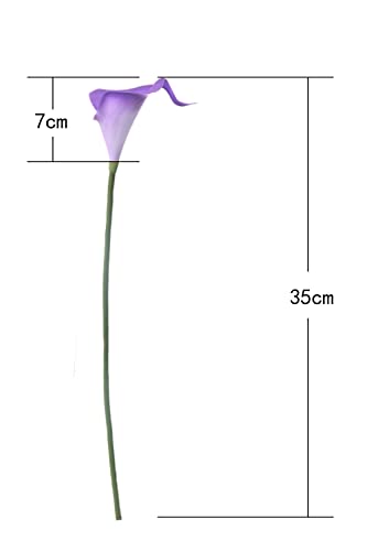 Letjolt Calla Lily Purple Artificial Flowers 12Pcs Table Flower Decor Faux Calla Lilies Bouquet for Wedding Bride Shower Home Decoration, Purple