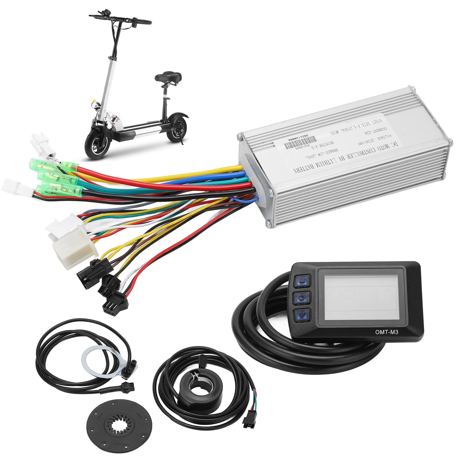 Electric Bike Conversion Kit, Good Heat Dissipation 36V 48V Controller Display Good Toughness with OMT‑M3 Display for Electric Vehicle