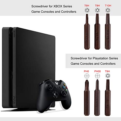 Sainwora PS4/PS5/XBOX Cleaning Repair Kit with PH00 PH0 and T6H T8H T9H T10H Torx Security Screwdriver for Playstation 4 Series Console and Controller Cleaning and Repair