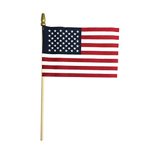 GIFTEXPRESS 12-Pack, Proudly MADE IN U.S.A. 8x12 Inch Spearhead Handheld American Stick Flags/Grave marker American Flags/USA Stick Flag (12)