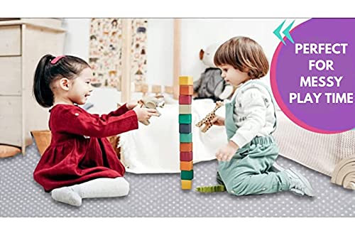 Splat Mat for Under High Chair - Splash Mat | Large 51" x 46" Size | Washable & Water Resistant | Avoid Messes | Multiple Uses | Easy to Wipe | Quick Drying - Comes w/ Carrying case for Floor & Table
