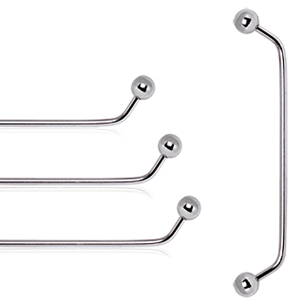Cosmic - Barbells/Tongue Rings 316L Surgical Steel 45 Degree Surface Barbell - 14GA L:1" B:5mm - Sold as a Pair