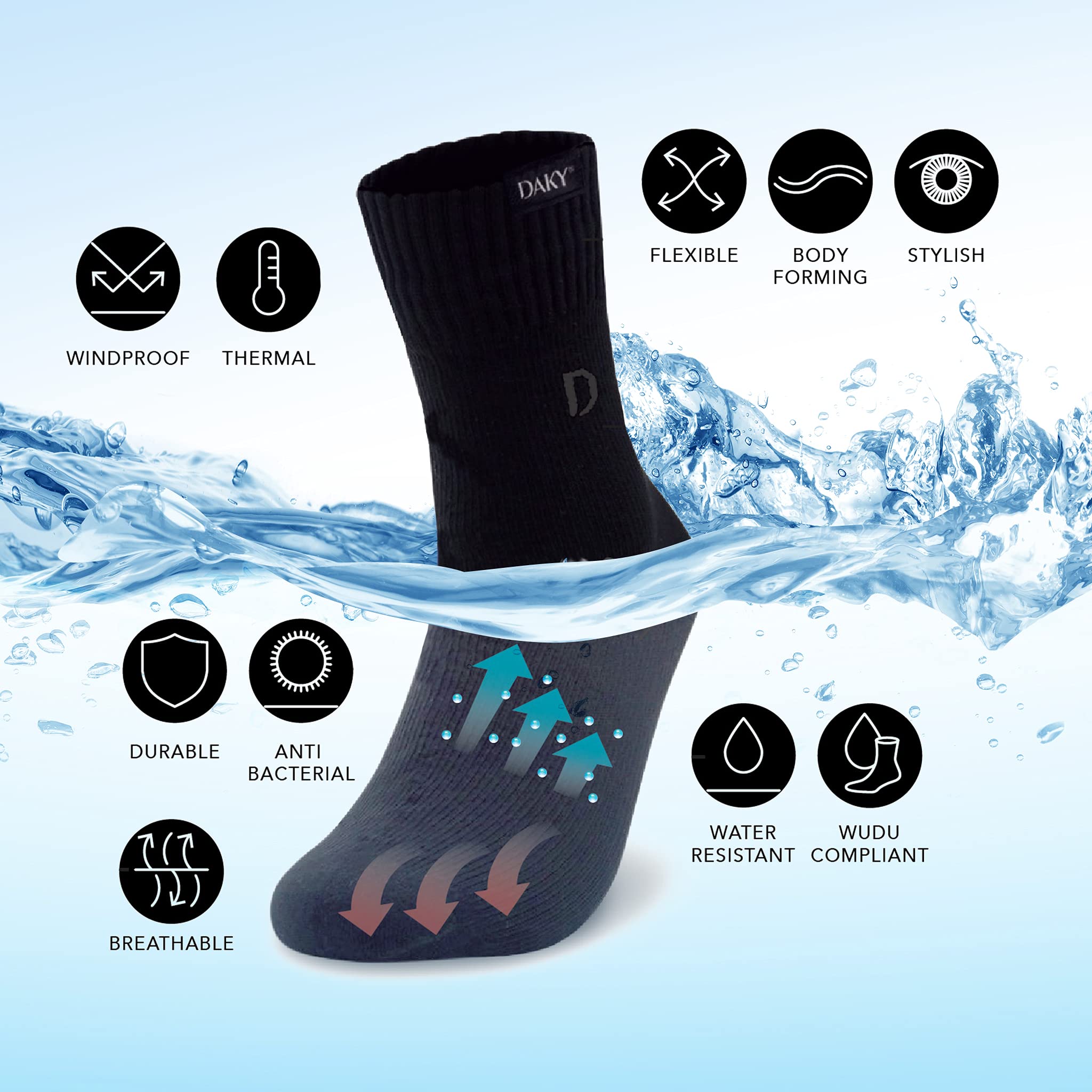 DAKY Waterproof Socks - Phantom X | Men & Women’s outdoor socks for cycling, hiking, running and climbing