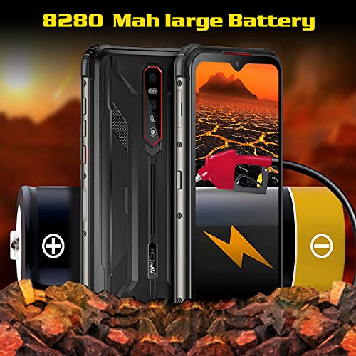 HOTWAV 5G Rugged Smartphone Unlocked,8280mAh Battery 6.3" FHD+ Screen 48MP Five Camera Cell Phone, 8G+128GB Android 11 IP68/IP69K Waterproof Rugged Phone Cyber 7 (Black)