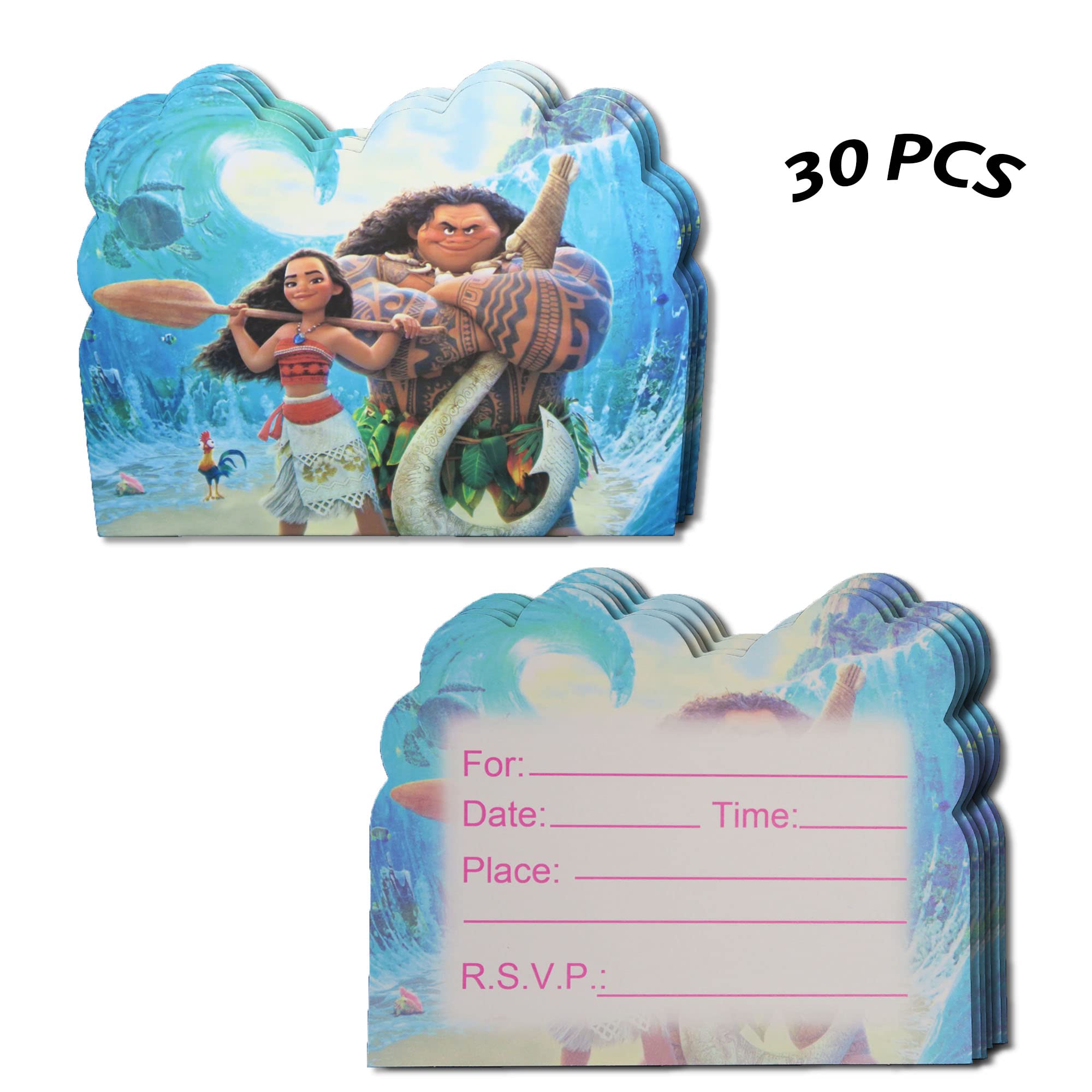 paracolet Moana Birthday Party Invitation | 30Pcs invitation | Moana Birthday Party