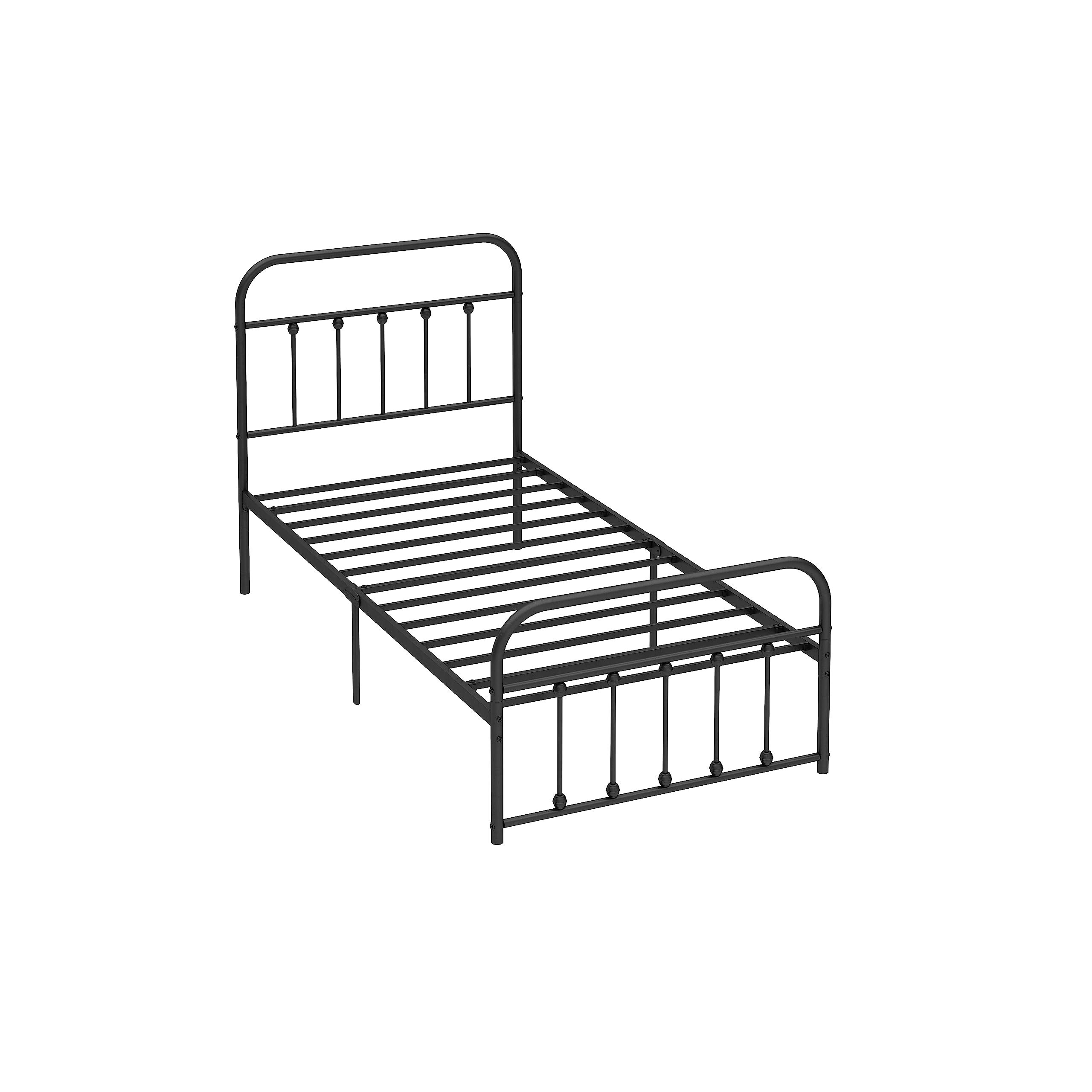 Closadin Classic Metal platform bed Frame with Heaboard and Footboard,Strong Metal Slats Support,No Box Spring Needed,Easy Assembly,Full Size,Black