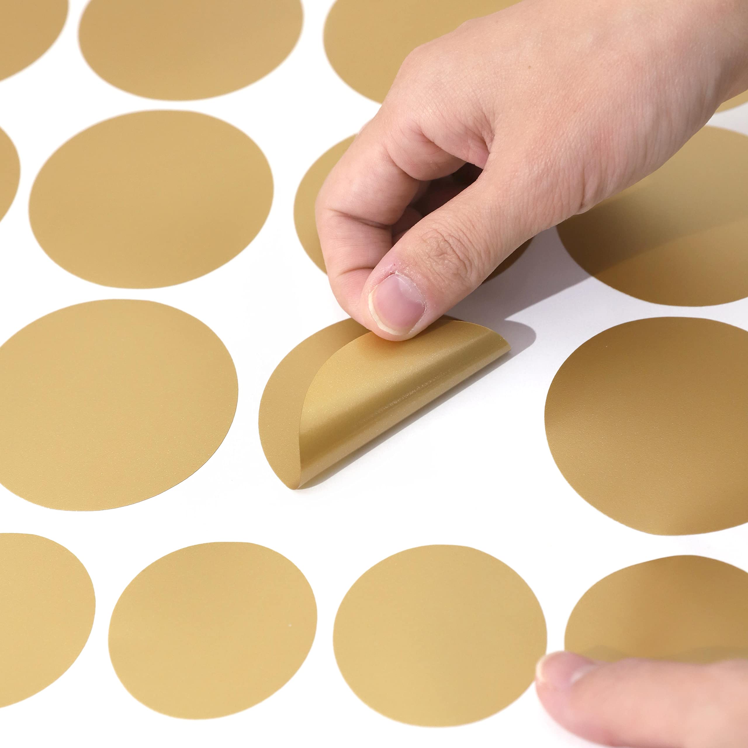 Gold Dot Wall Decal Set of 160 - Dots for Walls Nursery Wall Decals, Kids Room Decor or Classroom Decor - Removable Dots Wall Stickers