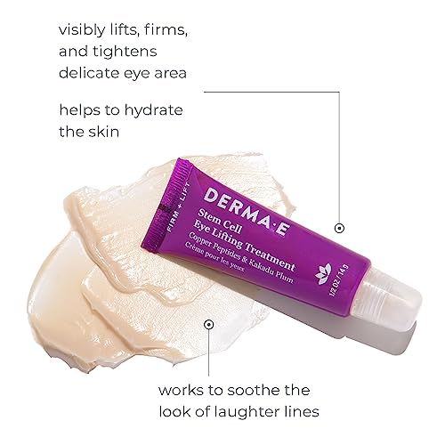 DERMA-E Stem Cell Lifting Eye Treatment β Multi Action Firming and Tightening Under Eye and Upper Eyelid Cream - Hydrating and Revitalizing Moisturizer, 0.5oz