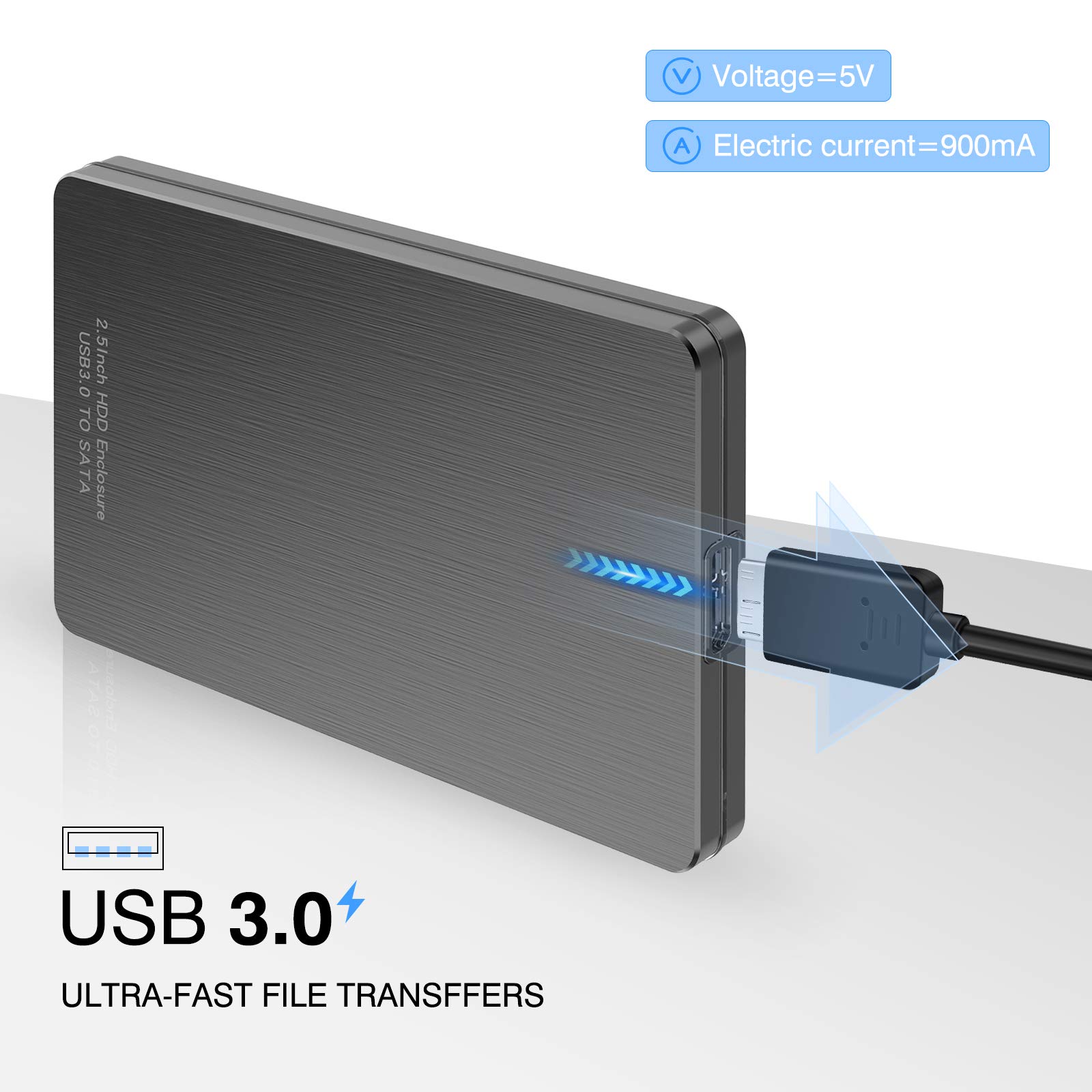 External Hard Drive, Hard Drive HDD Storage - 500GB Ultra Slim Portable Hard Drive HDD Storage USB3.0 Compatible for PC, Mac, Laptop, Chromebook, PS4, Xbox one-Black