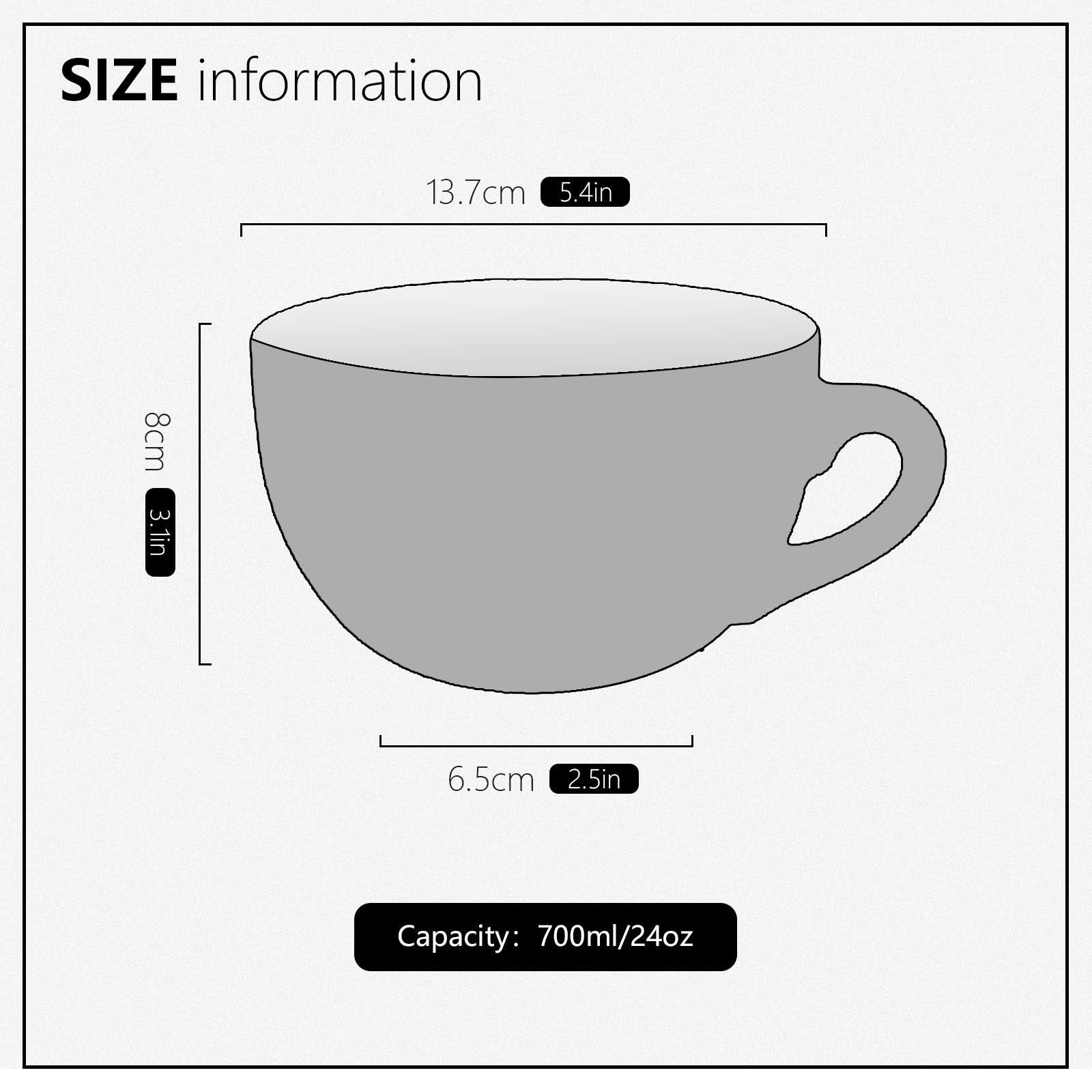 EISTEE Cereal Bowl,soup bowl,tea bowl,Large Soup Cup Ceramic Breakfast Bowl with Handle, 700ml Cereal Soup Bowl, Pumpkin Soup and Salad. Dishwasher, Microwave and Oven are Safe.-red (Color : Red)