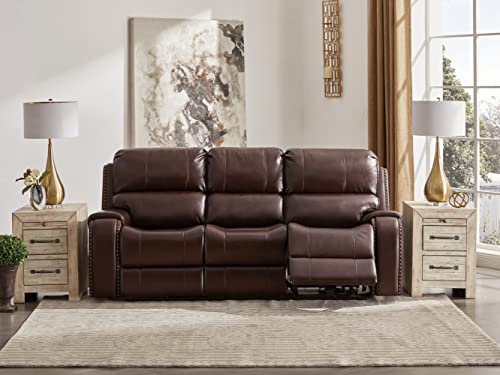 Signature Design by Ashley Latimer Power Reclining Sofa with Adjustable Headrest, Brown