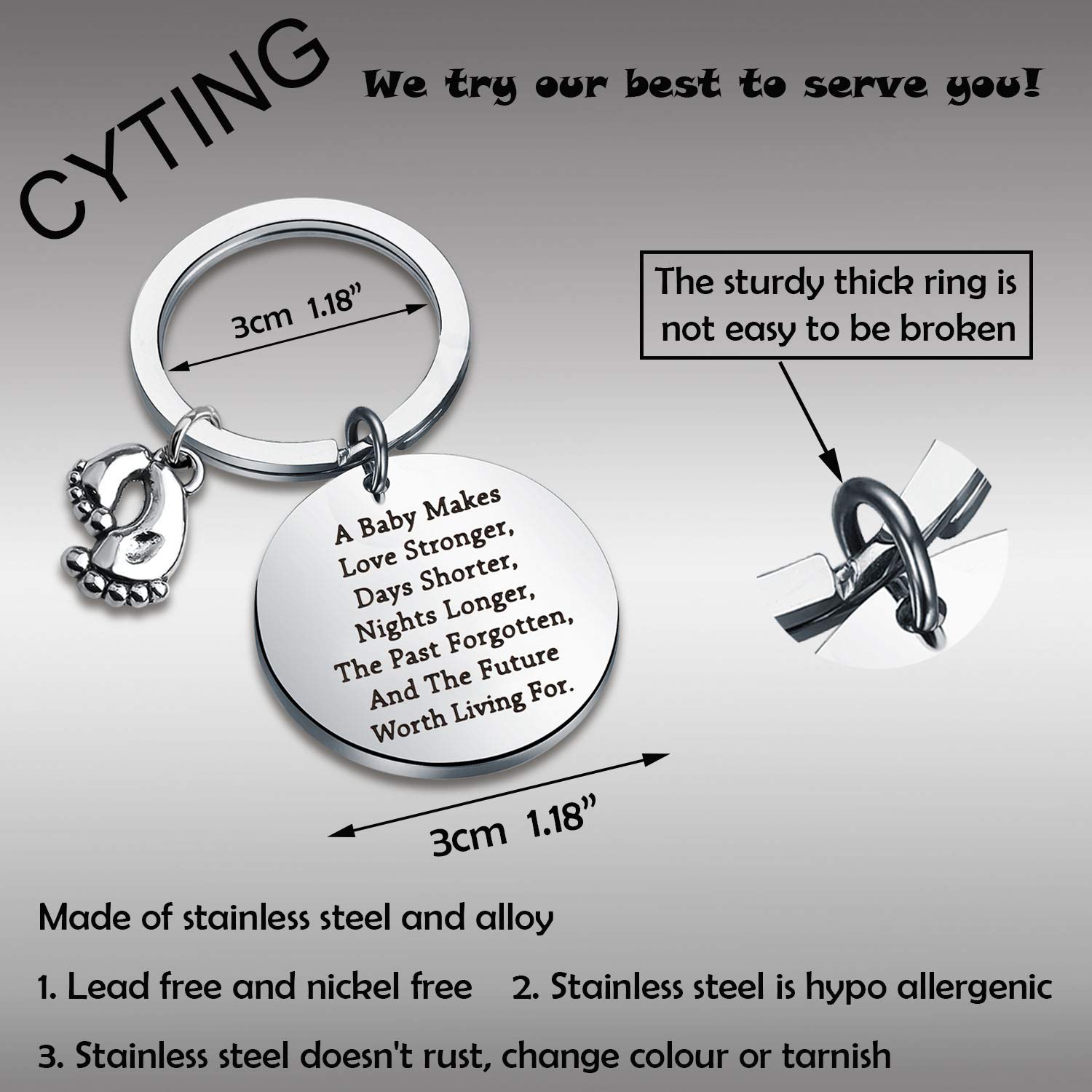 CYTING Mommy/Daddy To Be Gift New Mom/Dad Keychain Pregnancy Announcement Gift New Parent Gift First Time Mom/Dad Gift