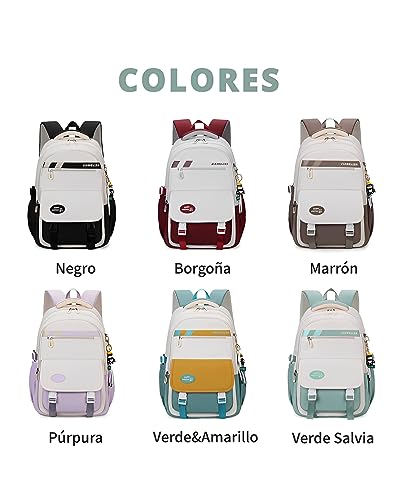 ooibnn Kawaii Backpack With Cute Accessories Spine Protection Anti-thief Cute Aesthetic Book Bag (Mint Green)