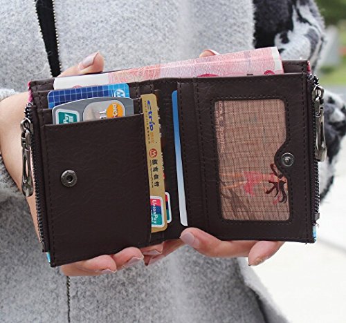 Women Girl Cute PU Leather Fold Mini Wallet Purse Card Case Holder (Panda)