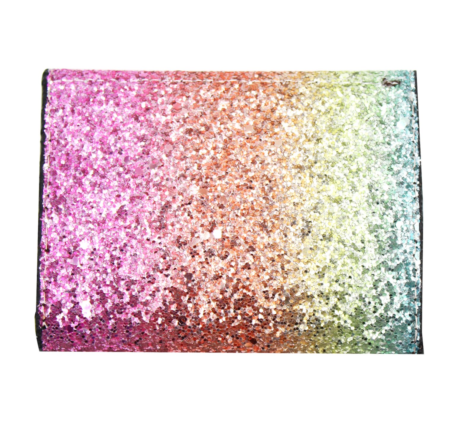 Women Glitter Sequins Purse Short Trifold Wallet Bling Card Holder Clutch