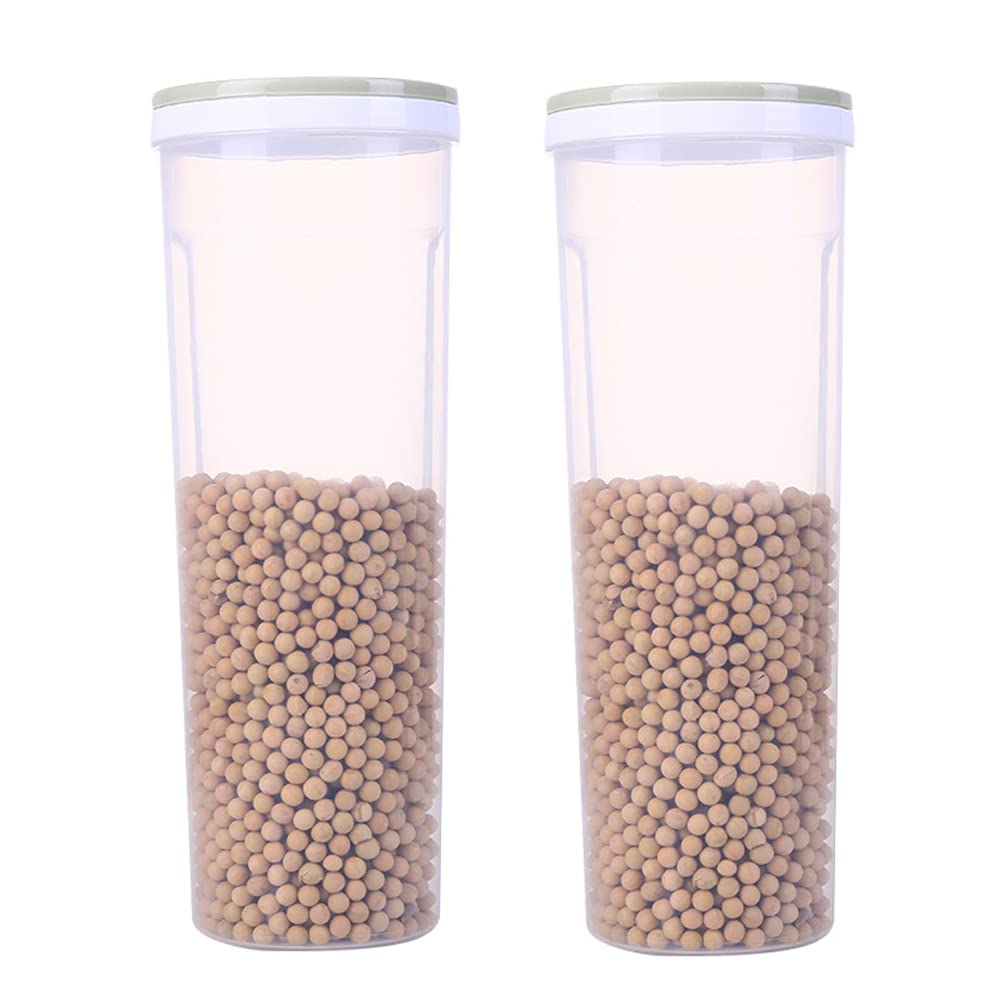 esowemsn 2PCS Clear Plastic Spaghetti Pasta Container Storage with Lid Leakproof Tall Multi-used Kitchen Pantry Food Storage Organization for Noodles Beans Flour Coffee Beans Rice Nuts(Random Color)