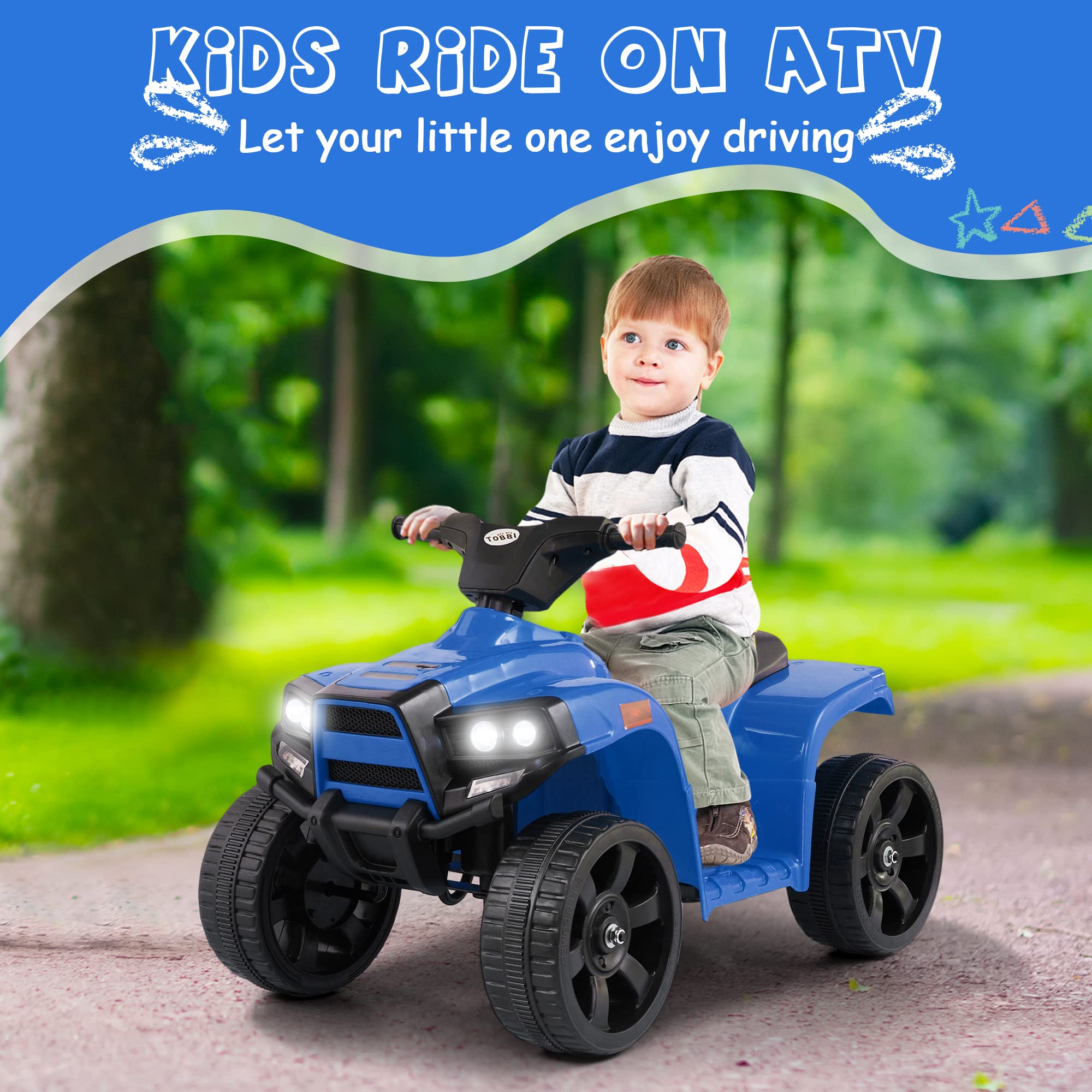 TOBBI Ride on ATV Four Wheeler for Kids1-3,Electric 4 Wheeler ATV Quad Ride OnCar Toy with LED Headlights, Horn, Speedlndicator (Pink Camo)