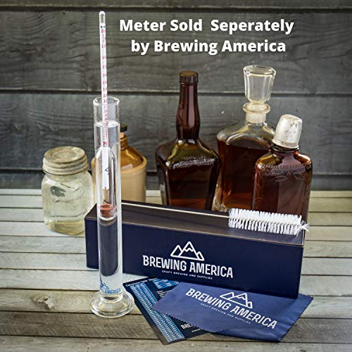 Glass Hydrometer Test Tube Jar & Cylinder Brush - Narrow Flask for Alcohol by Volume Test - Moonshine, Homebrew Beer, Home Wine Making Kits, Borosilicate Glass 3.3