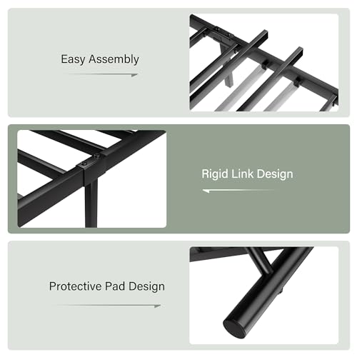 Catrimown Twin XL Bed Frame with Vintage Headboard and Footboard, Victorian Style, Wrought Iron, Under Bed Storage, No Box Spring Needed, Noise Free, Heavy Duty, Black