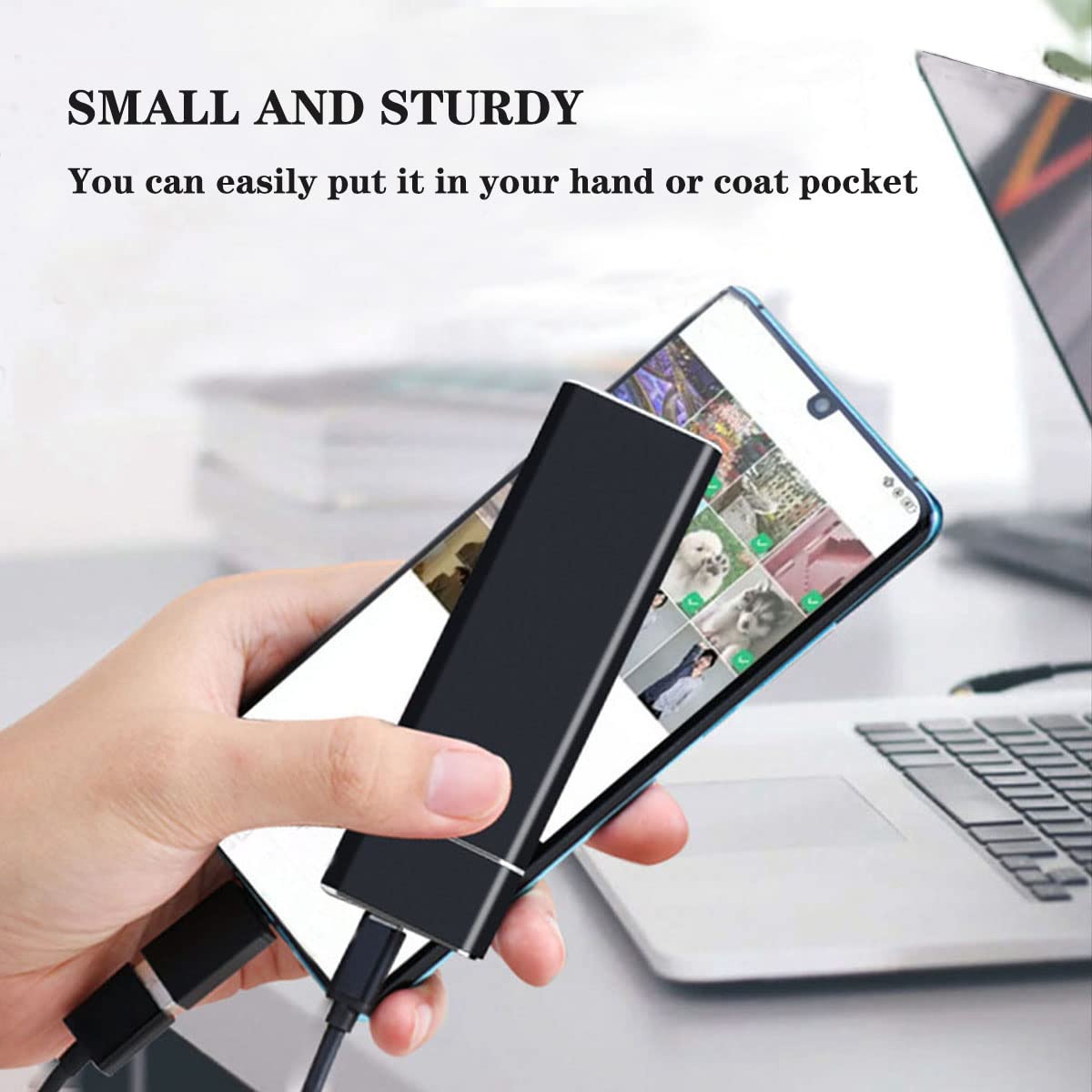 External solid state drive 2000GB Protable SSD External Hard Drive high speed USB 3.1 Type-C External SSD 2000GB Protable Hard Drive External SSD Compatible with PC, Laptop, Desktop and Mac (Black)