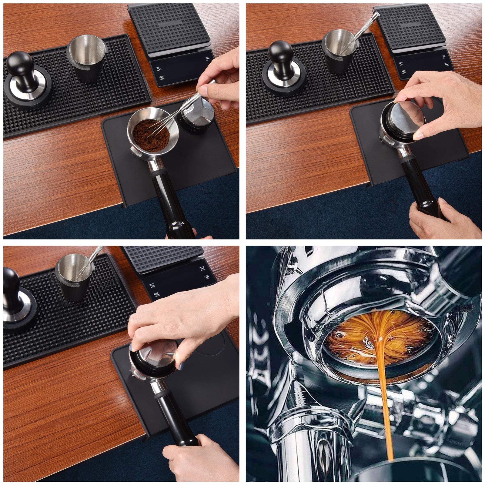 Espresso Coffee Stirrer, MATOW Stainless Steel Mini Whisk for Espresso Stirring Distribution β Professional Coffee Powder Stirring Tool
