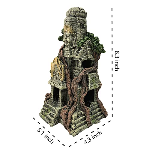 SLOCME Aquarium Angkor Wat Buddha Statue Temple Decorations - Fish Tank Zen Ornament Buddha Decor Bring Good Luck