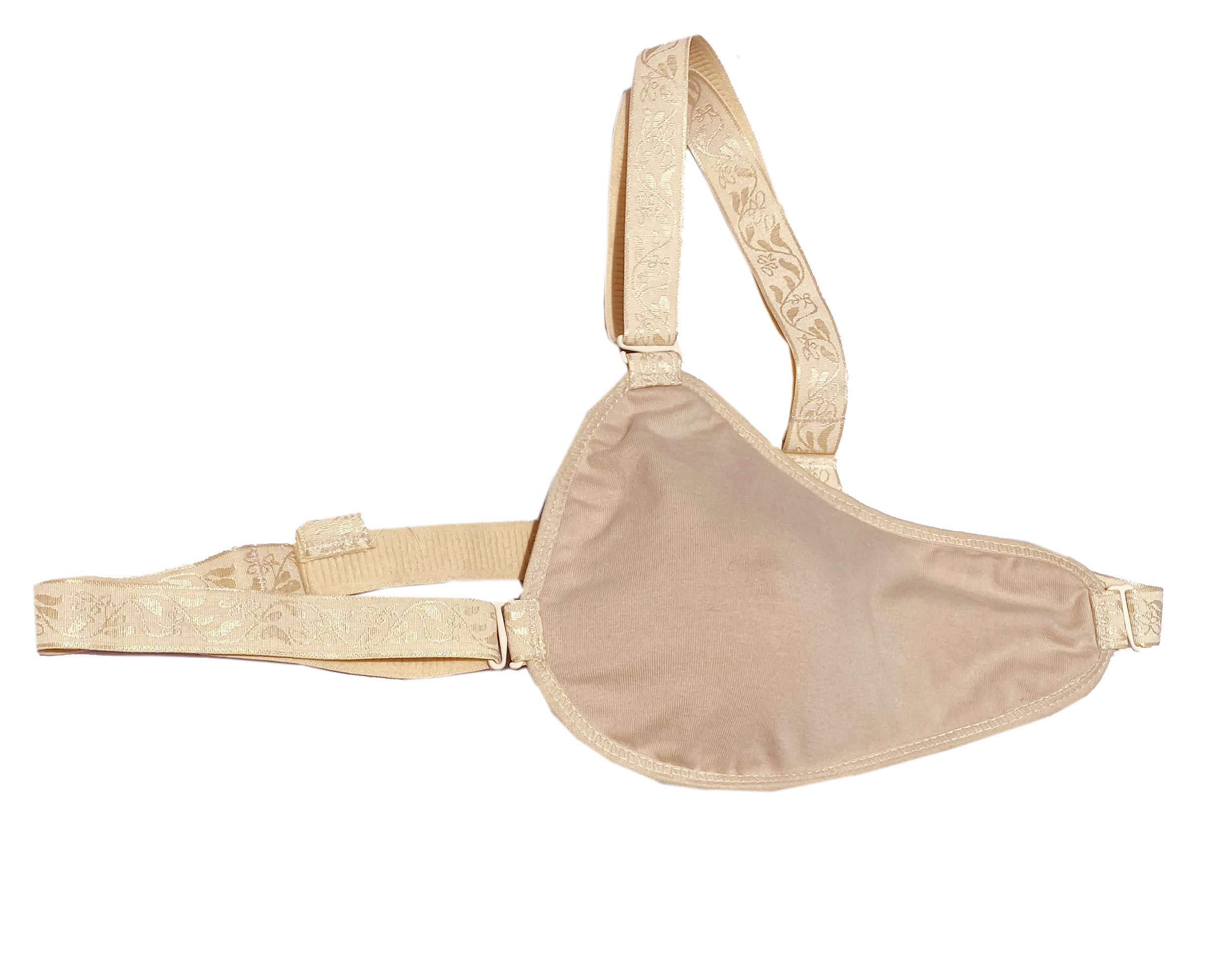 Cotton Protect Pocket for Mastectomy Silicone Breast Forms Cover Bags for Prosthesis Artificial Fake Boobs A Pair (XL for 500g-600g, Beige)