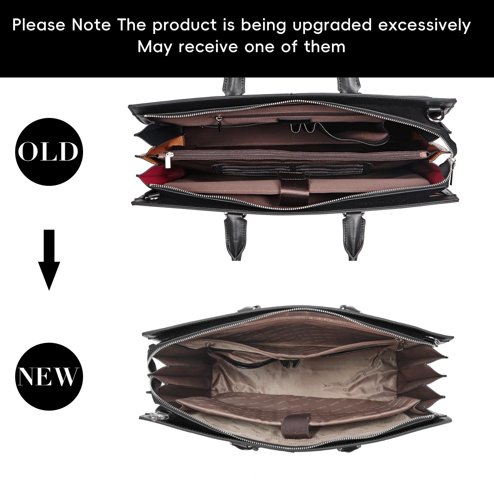 CLUCI Leather Briefcase for Women Laptop 15.6 Inch Professional Business Work Ladies Computer Handbag Shoulder Bag Black