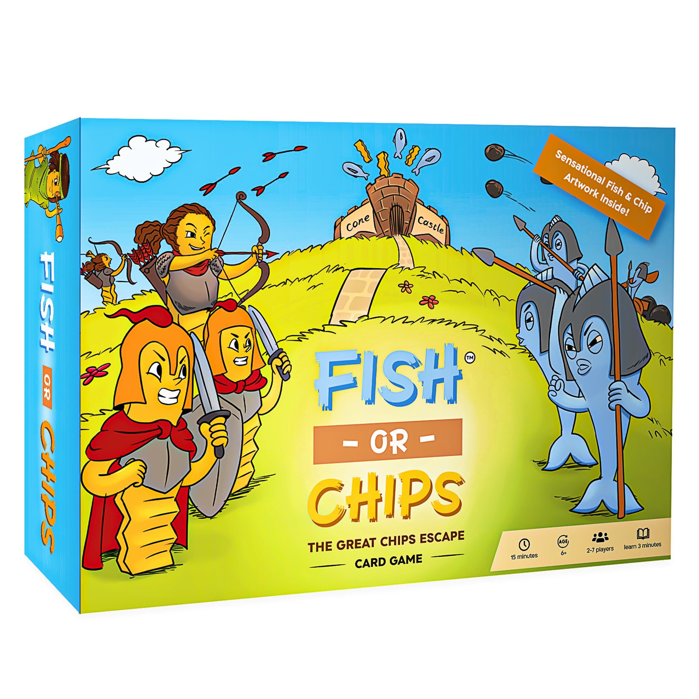 THE GREAT FRIES ESCAPE - Foodie Adventure Card Game for Kids, Easy to Learn Playing Cards for Kids, Ideal for Family Game Night, Party Game, Camping - Fun Artwork | 2-7 Players, Ages 6 & Up