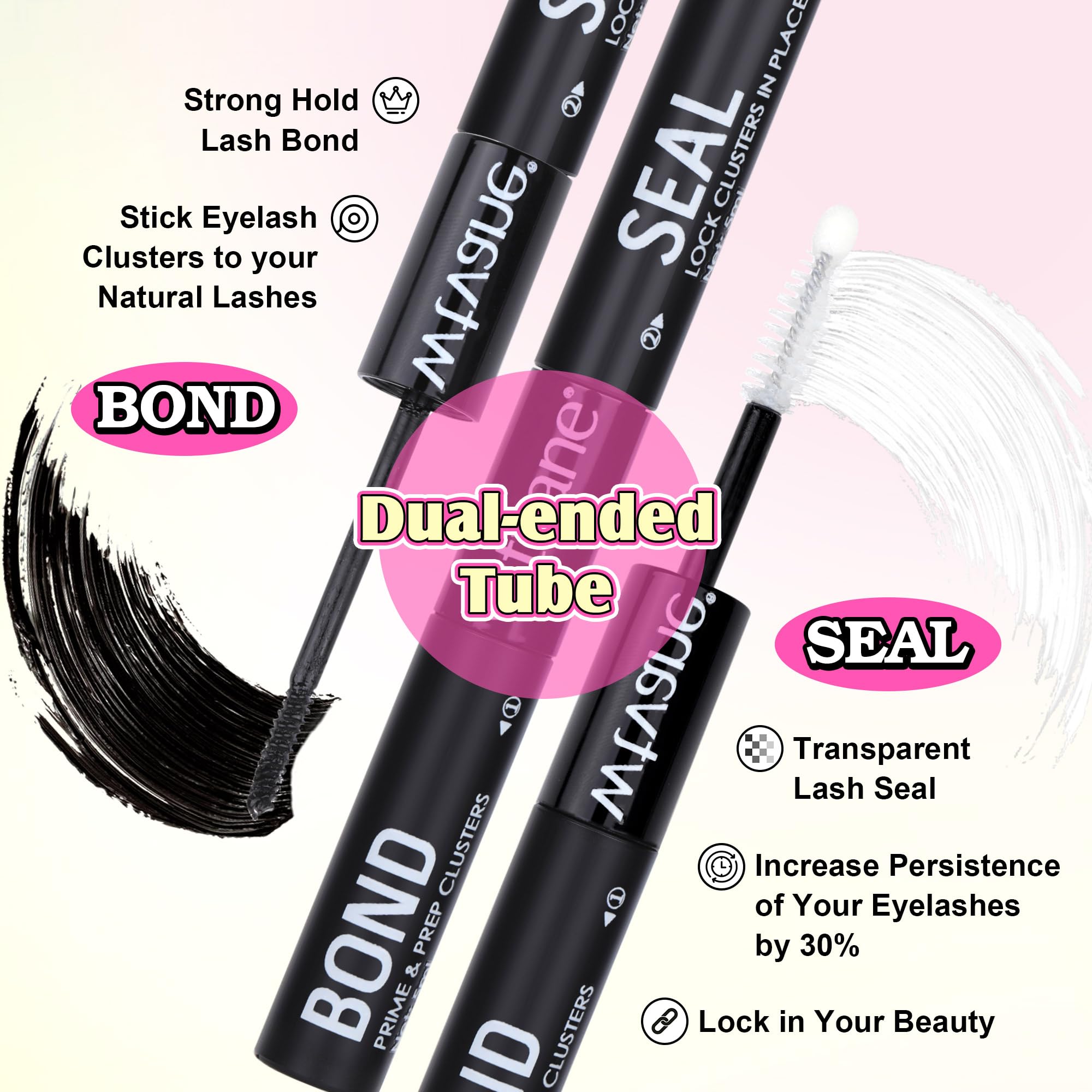 DIY Lash Extension Kit 108Pcs Lash Clusters Wispy with Strong Hold Lash Bond and Seal and Eyelash Cluster Applicator Individual Eyelash Extension Kit DIY for Beginners at Home by wtvane