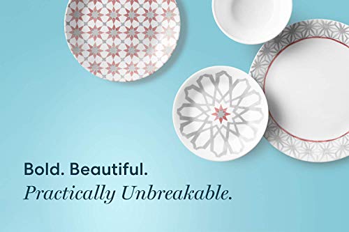 Corelle Chip Resistant Appetizer Plates, 6-Piece, Amalfi Rosa