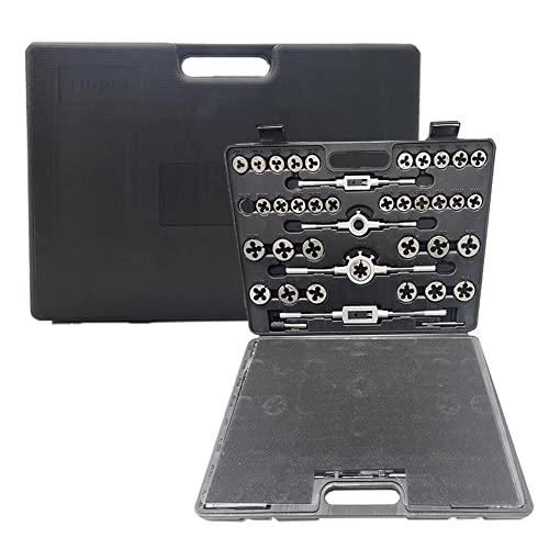 Happybuy 110Pcs Tap and Die Set, Include Metric Tap and Die Set M2-M18, Tungsten Steel Titanium Tap & Die Sets With Storage Case, Large Tap and Die Set For Cutting External & Internal Threads