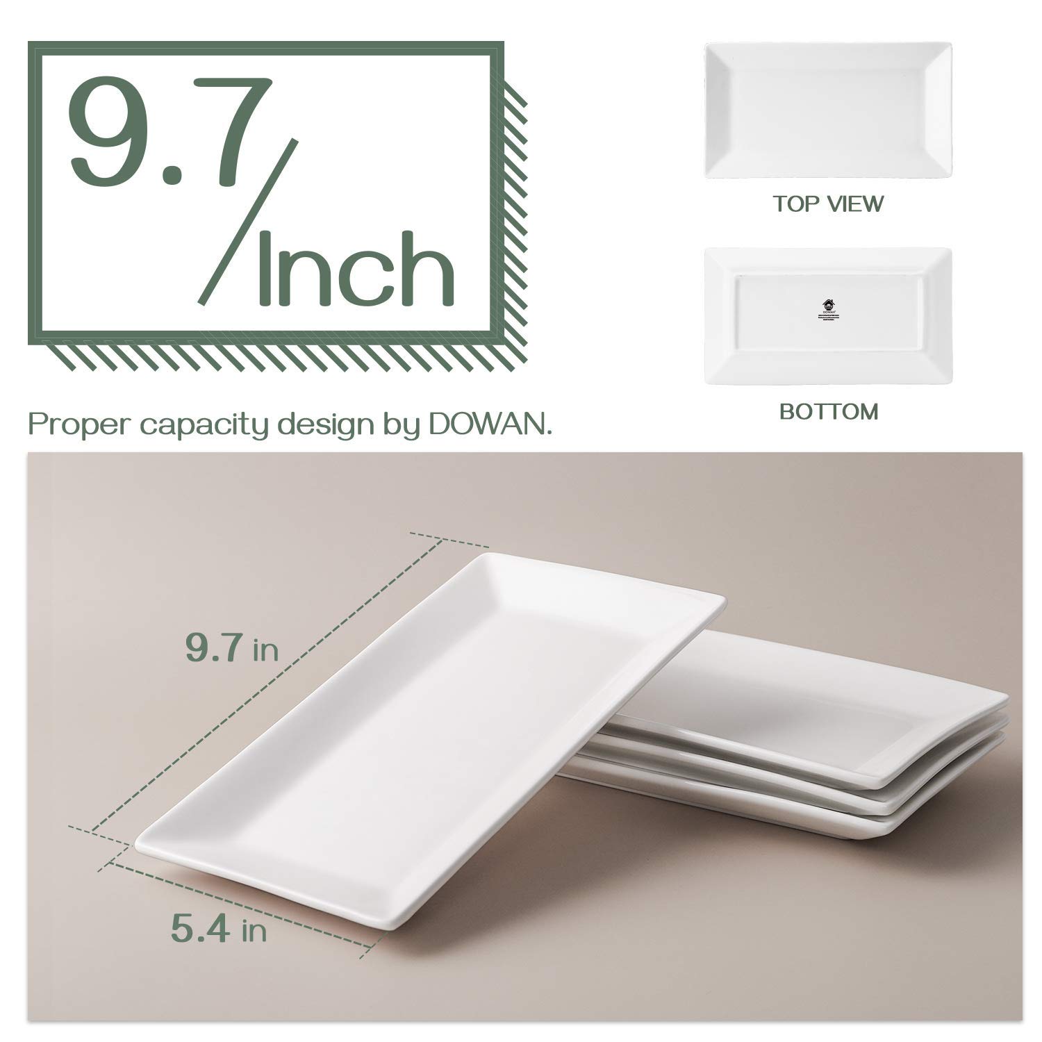 DOWAN 14" Large Serving Platters, Oval Thanksgiving Serving Plates, White Porcelain Platters Oven Safe, Dinner Plates Serving Dishes for Entertaining, Party, Meat, Appetizers, Dessert, Set of 2, White